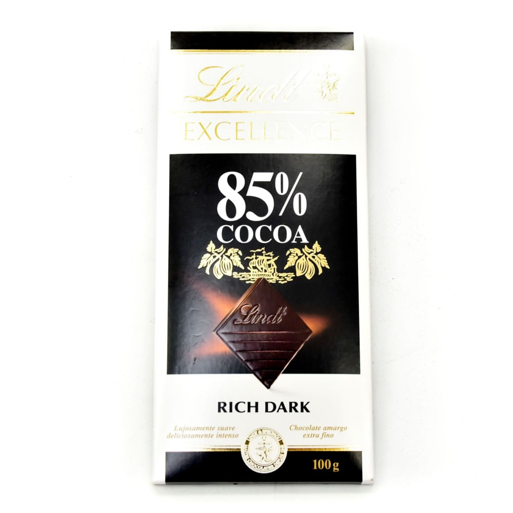 Chocolate Lindt Excellence 85% Cocoa Dark Com 100g - Drogaria Venancio