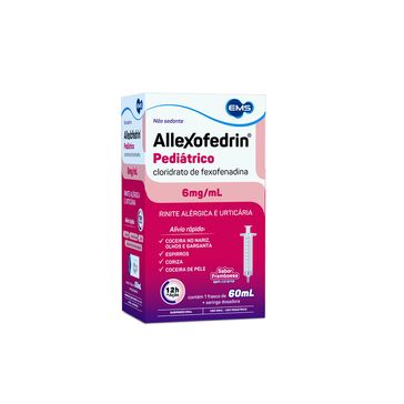 Allexofedrin Pediátrico 6mg/ml Ems Solução Oral 60ml + Seringa dosadora ...