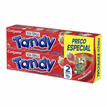 Creme Dental Colgate Tandy Morango 2 Unidades 50g - drogariavenancio