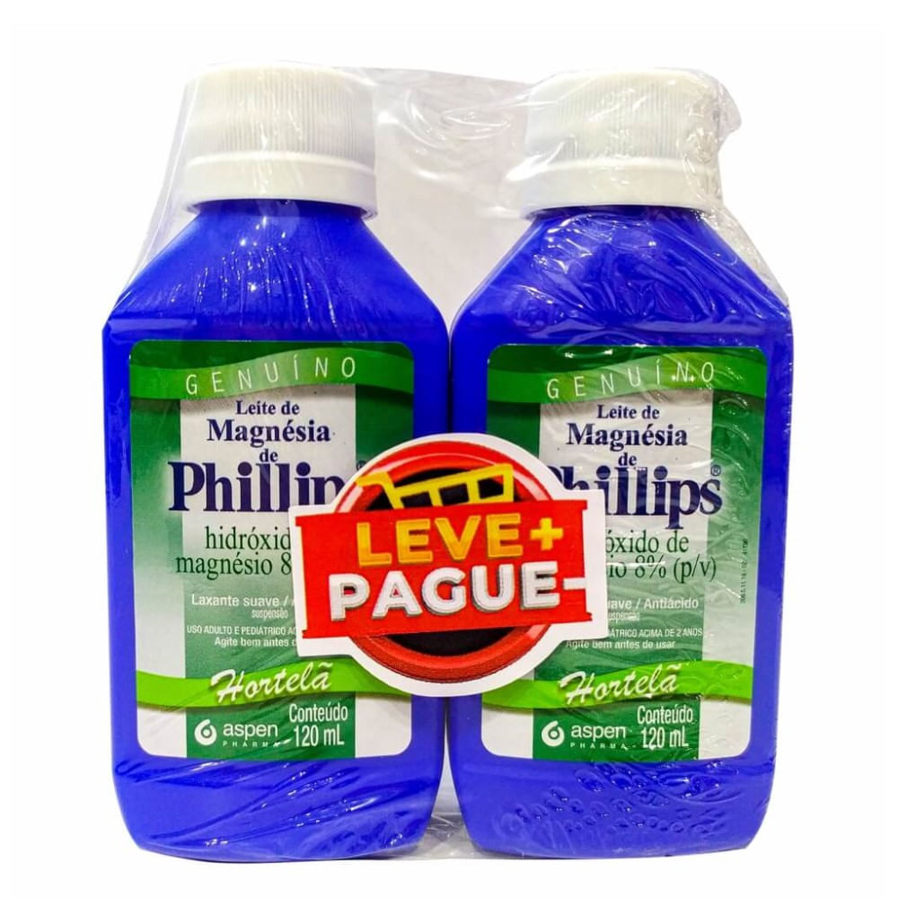 Leite Magnésia Phillips Hortelã 2 Unidades de 120ml Cada - Drogaria ...