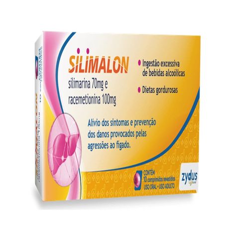 Silimalon 70mg + 100mg Zydus 10 Comprimidos Revestidos - Drogaria Venancio