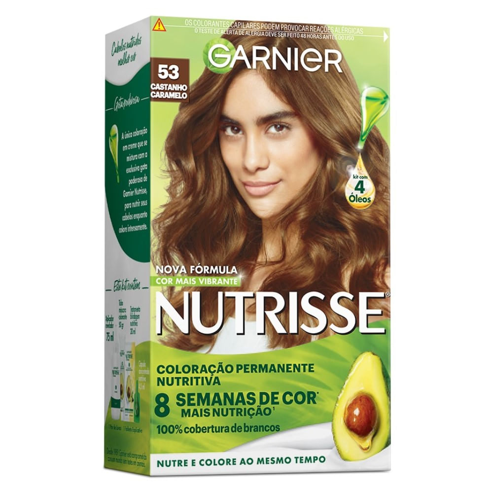 Tintura Garnier Nutrisse 53 - Castanho Caramelo - Drogaria Venancio
