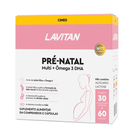 Suplemento Alimentar Lavitan Pré-Natal Multi + Ômega 3 Dha 30 ...