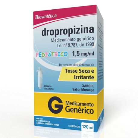 Dropropizina Pediátrico 1,5mg/ml Biosintética Xarope 120ml - Drogaria ...