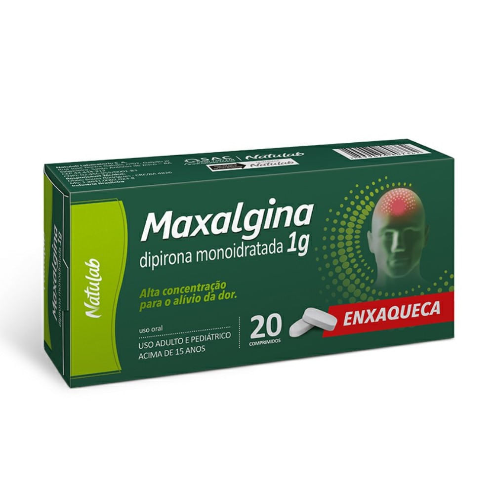 Maxalgina 1g Natulab 20 Comprimidos - Drogaria Venancio