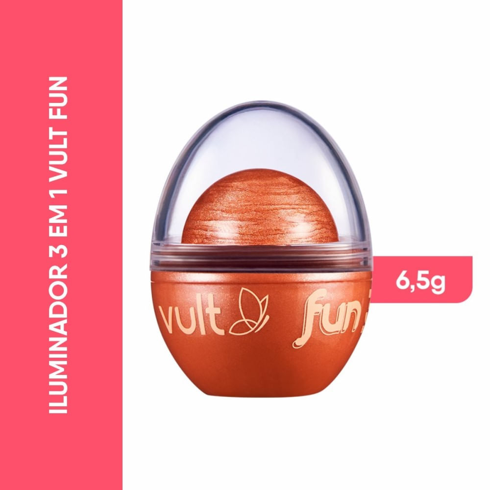 Iluminador Vult Fun 3 em 1 Dourado Radiante 6,5g - Drogaria Venancio