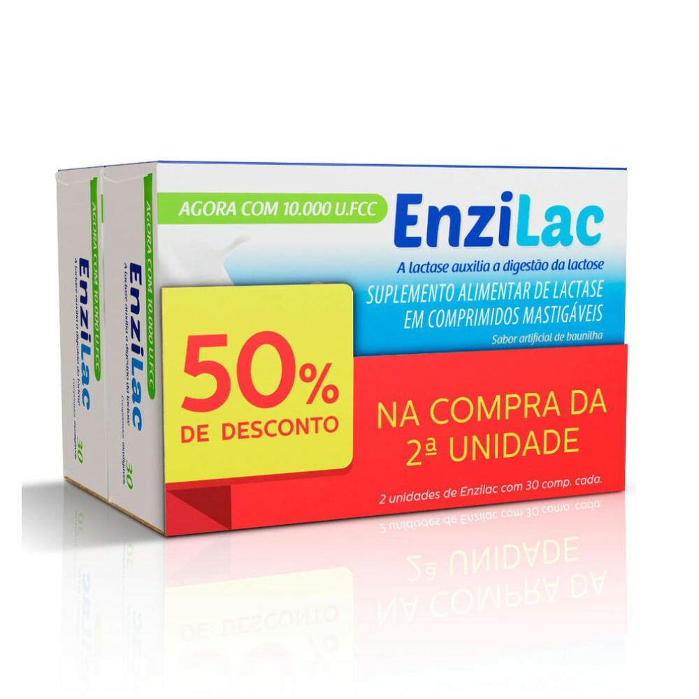 Enzilac 10.000 U.FCC 2 Unidades com 30 Comprimidos Cada - Drogaria Venancio