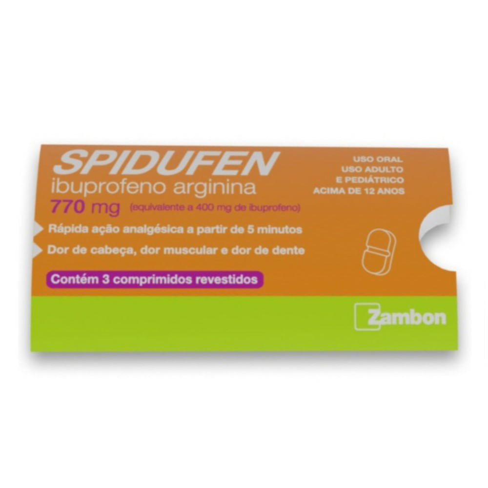 Spidufen 770mg Zambon 3 Comprimidos - Drogaria Venancio