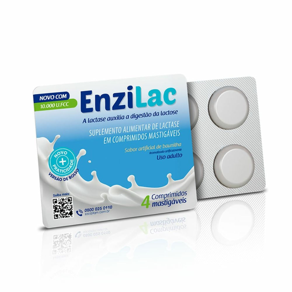 Enzilac 10.000 U.FCC 4 Comprimidos - Drogaria Venancio