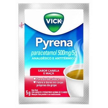 Chá para Gripe Vick Pyrena Sabor Maçã e Canela 500mg - drogariavenancio