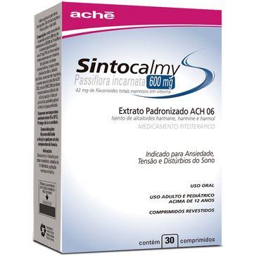 Sintocalmy 600mg Aché 30 Comprimidos Revestidos - drogariavenancio