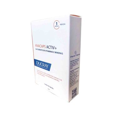 Suplemento De Vitaminas E Minerais Ducray Anacaps Activ+ 30 Cápsulas ...