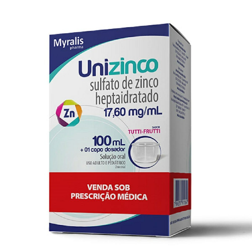 Unizinco 17,60mg Solução 100ml - Drogaria Venancio