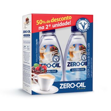 Adoçante Zero Cal Sucralose 100ml com 2 unidades + 50% de desconto no ...