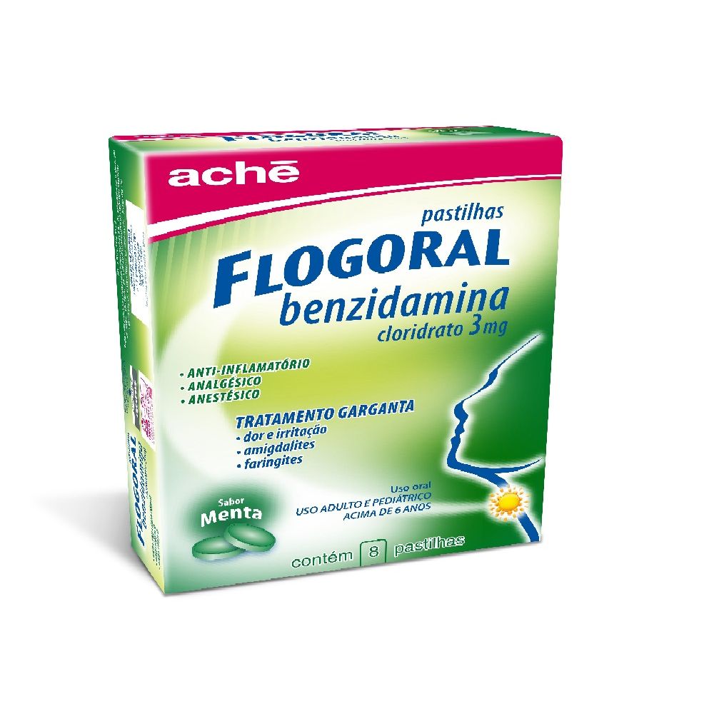 Flogoral 3mg Menta 8 pastilhas - Drogaria Venancio