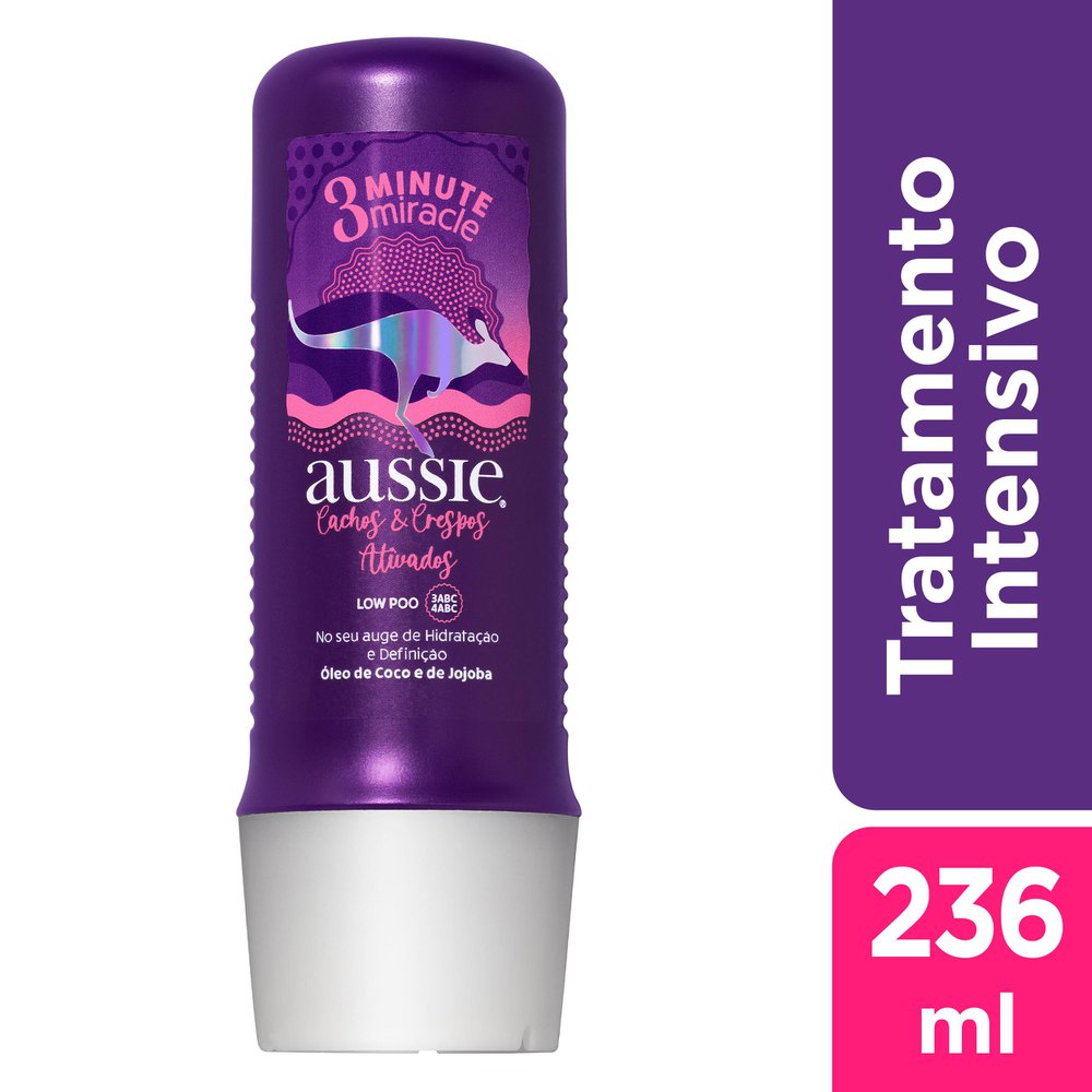 Creme De Tratamento Aussie 3 Minute Miracle Cachos E Crespos Ativados ...